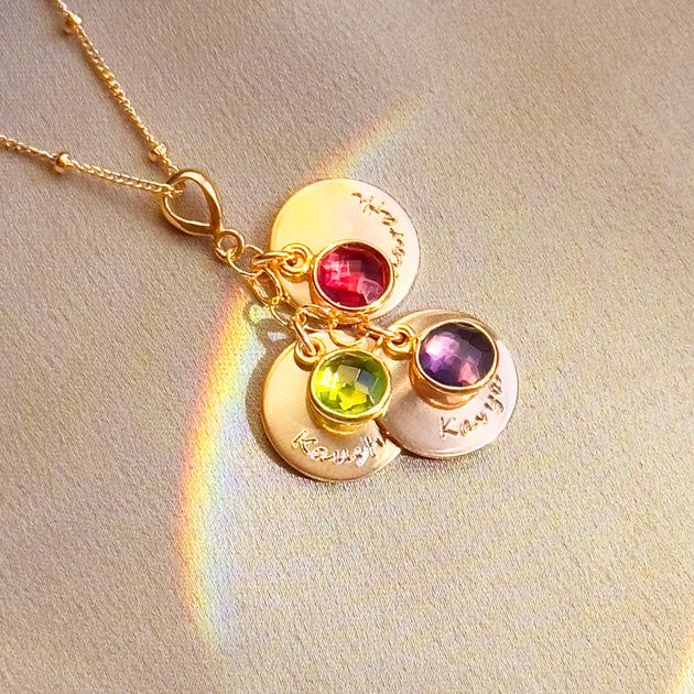 Create Your Own Custom Birthstone Necklace with Names – Keepsake Neckl ...