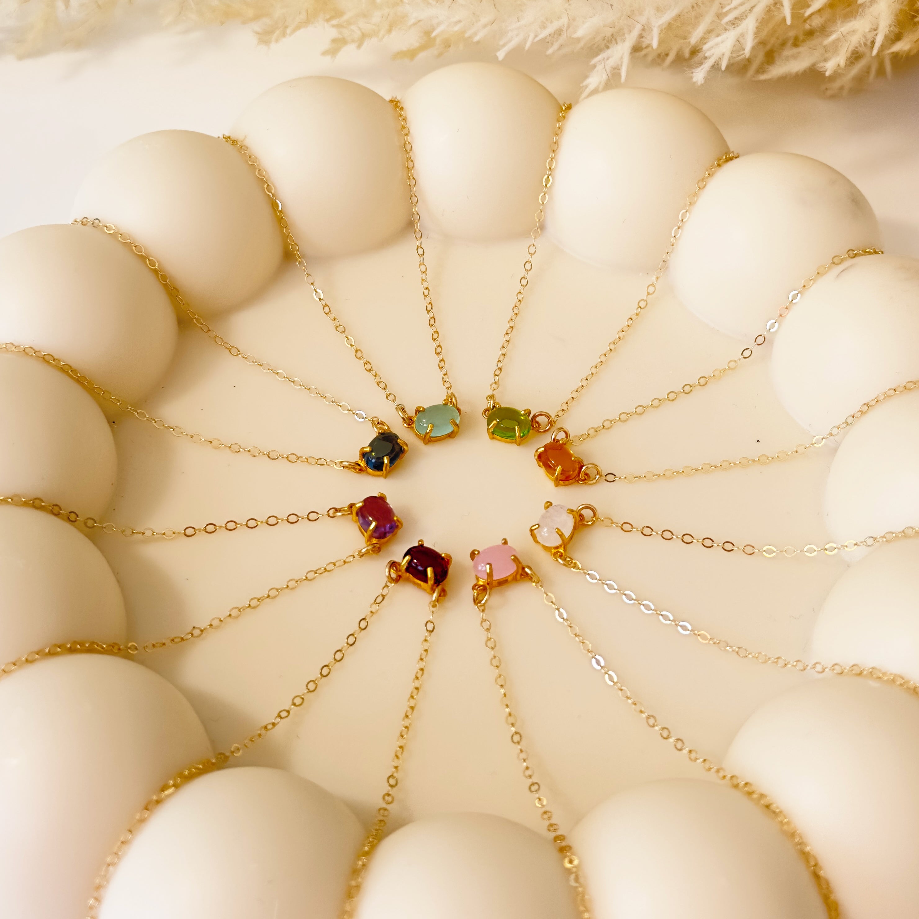 Gemstone Pendant Necklaces – Teardrop, Round | Danique – Danique Jewelry