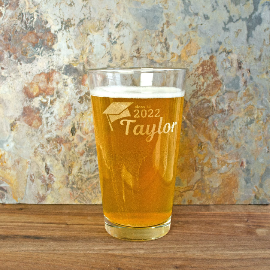 Personalized Beer Glass for Recent Grad – Danique Jewelry