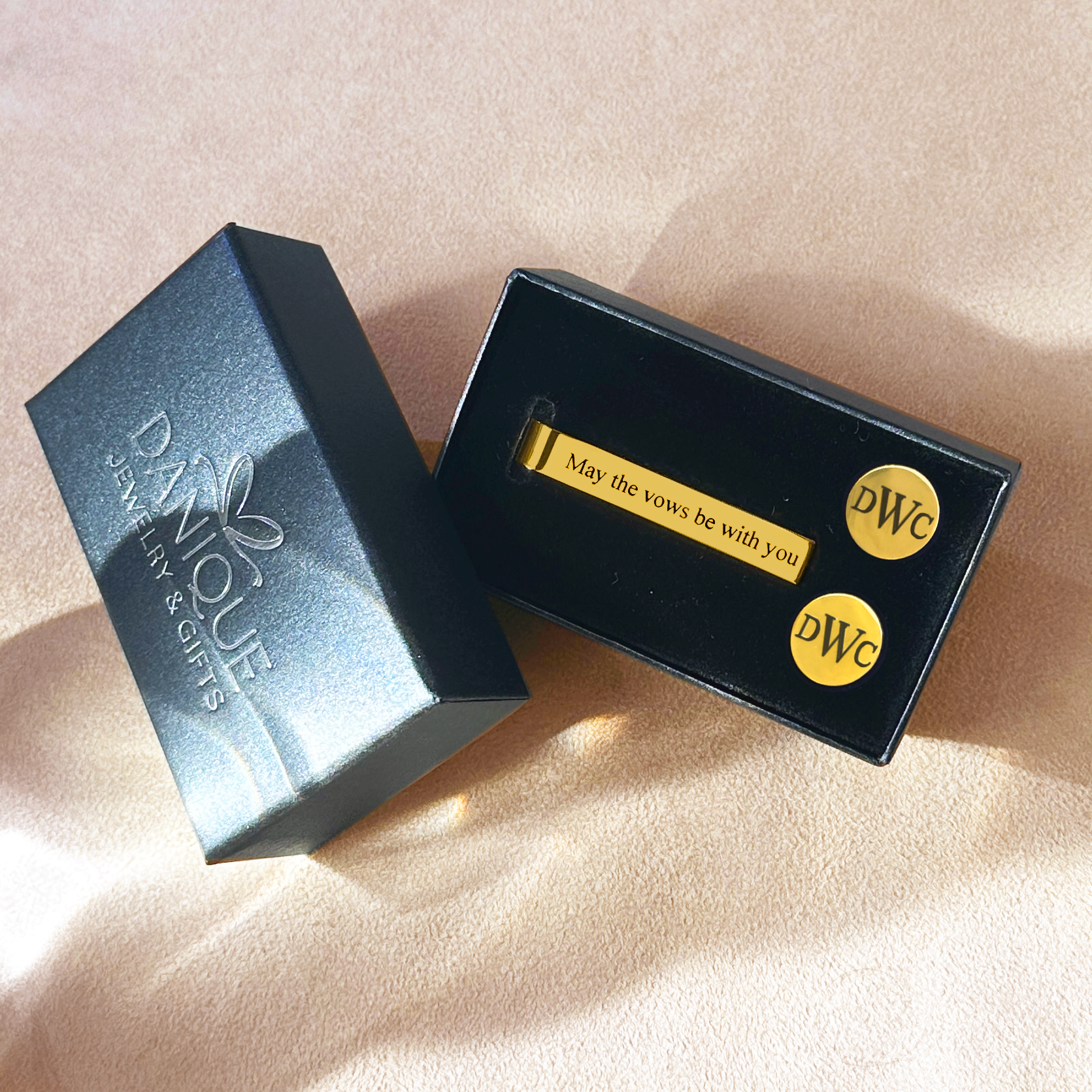 Custom Tie Bar & Cufflinks | Personalized Gift for Men, Groomsmen, Him ...