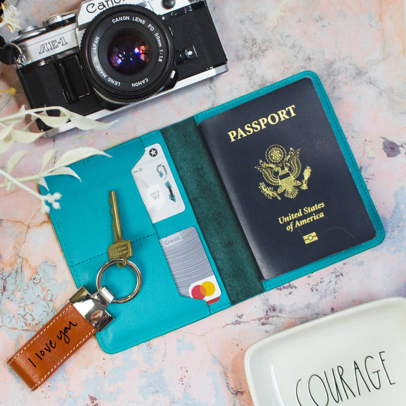 Personalized Leather Passport Holder | Monogrammed Passport Sleeve ...