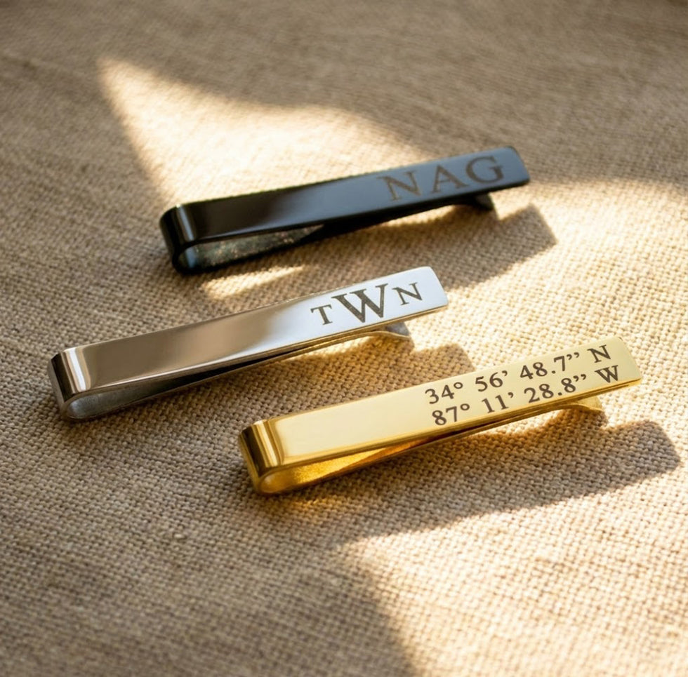 Custom Engraved Tie Clip | Personalized Tie Bar for Weddings & Gifts ...