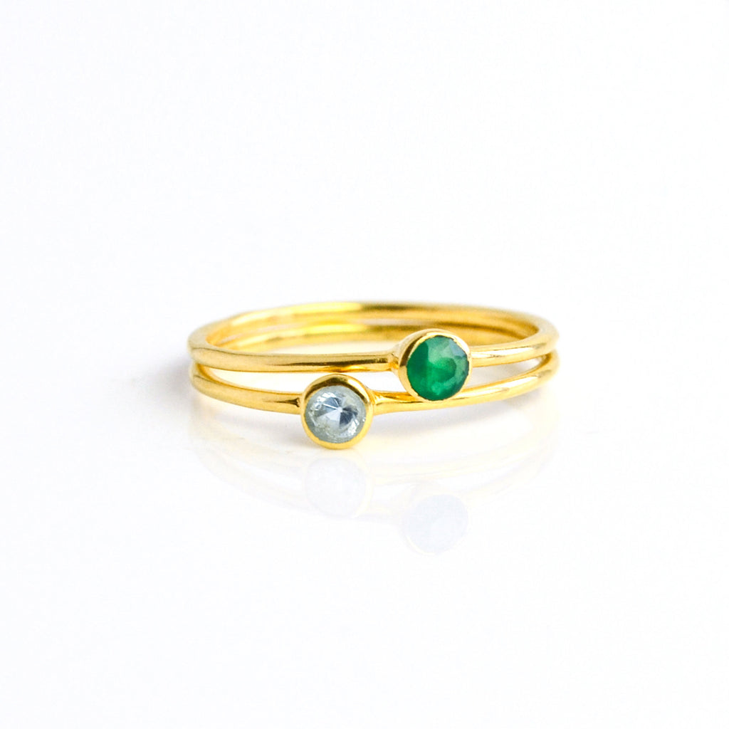 Dainty Stacking Birthstone Rings | Mother's Day Gift | Family Ring Set ...
