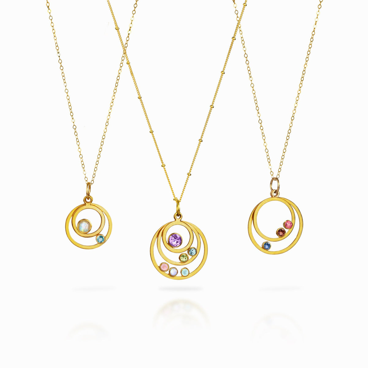 Generational Birthstone Orbit Necklace - Danique Jewelry