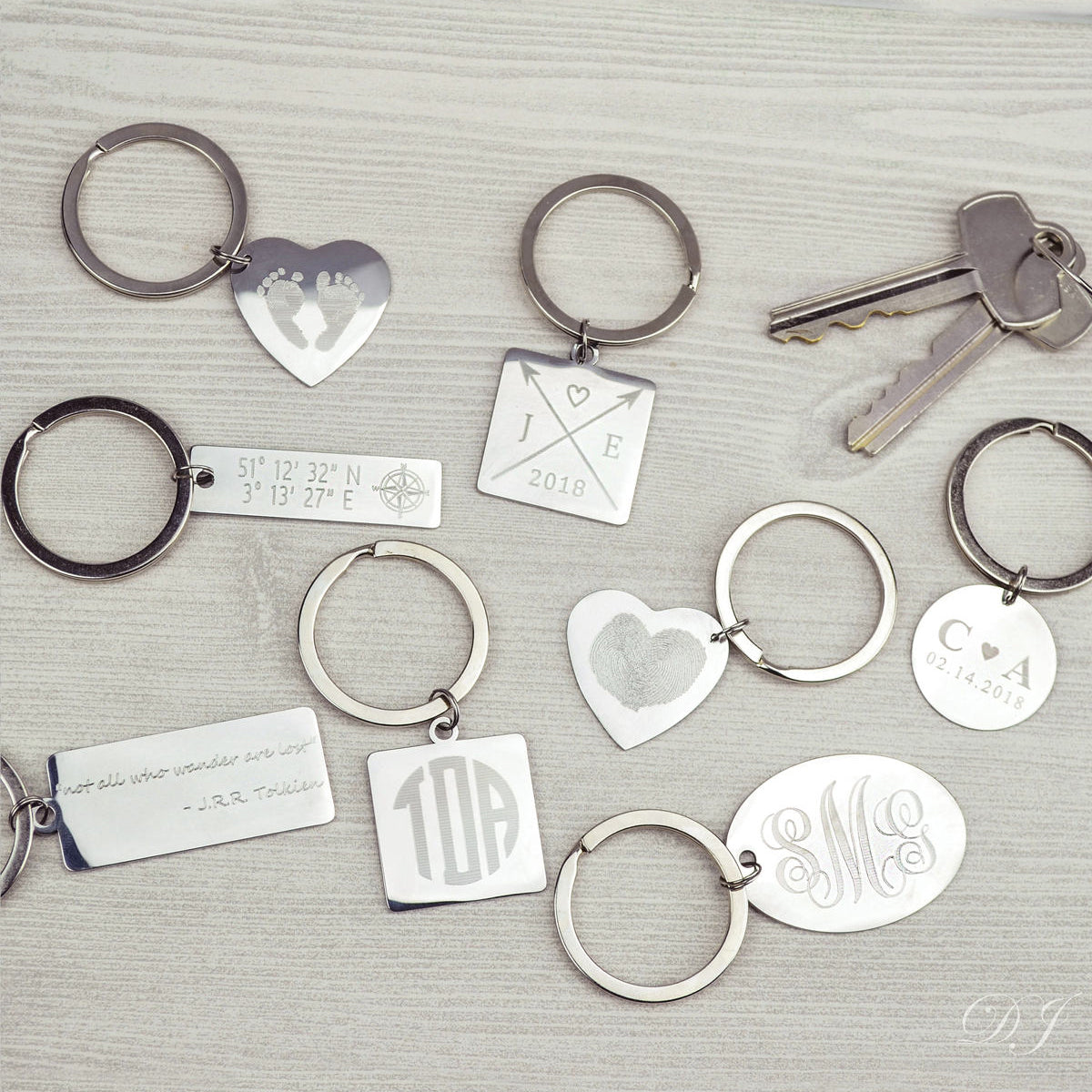 Personalized Heart Shaped Keychain - Danique Jewelry