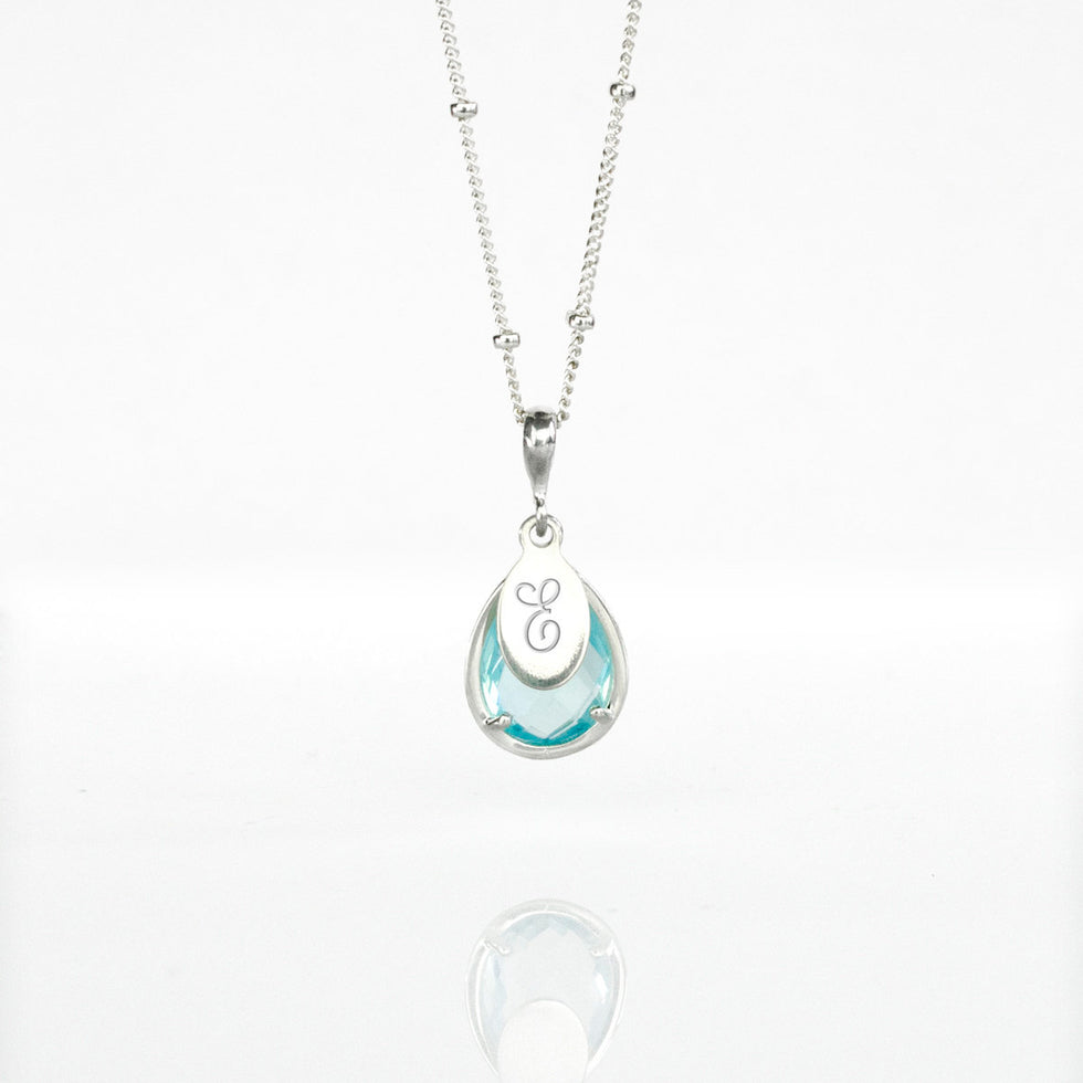 December Birthstone & Name Necklace : Blue Quartz – Danique Jewelry