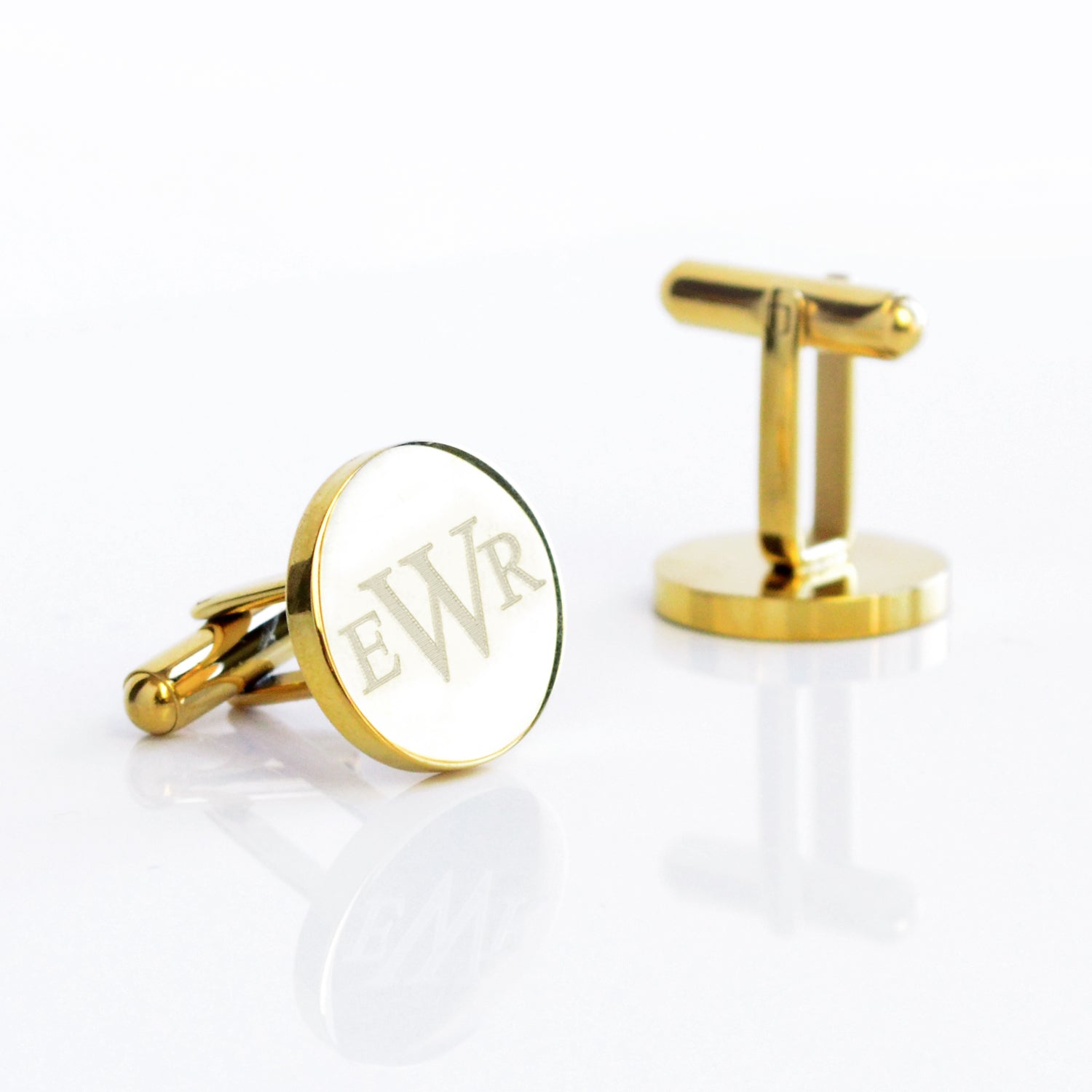 Engraved Monogrammed Metal Cufflinks | Gift For Him Groomsman Best Man ...