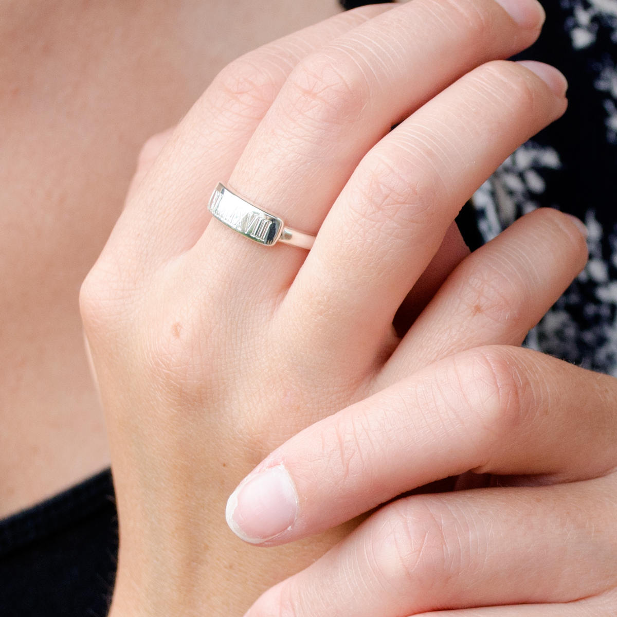 Custom Engraved Bar Ring – Danique Jewelry