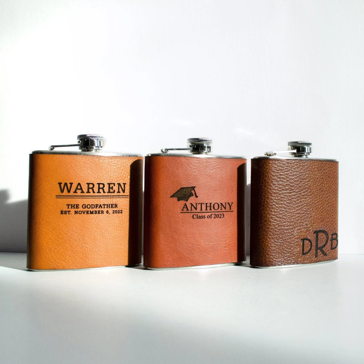 Personalized Engraved Leather Flask - Danique Jewelry