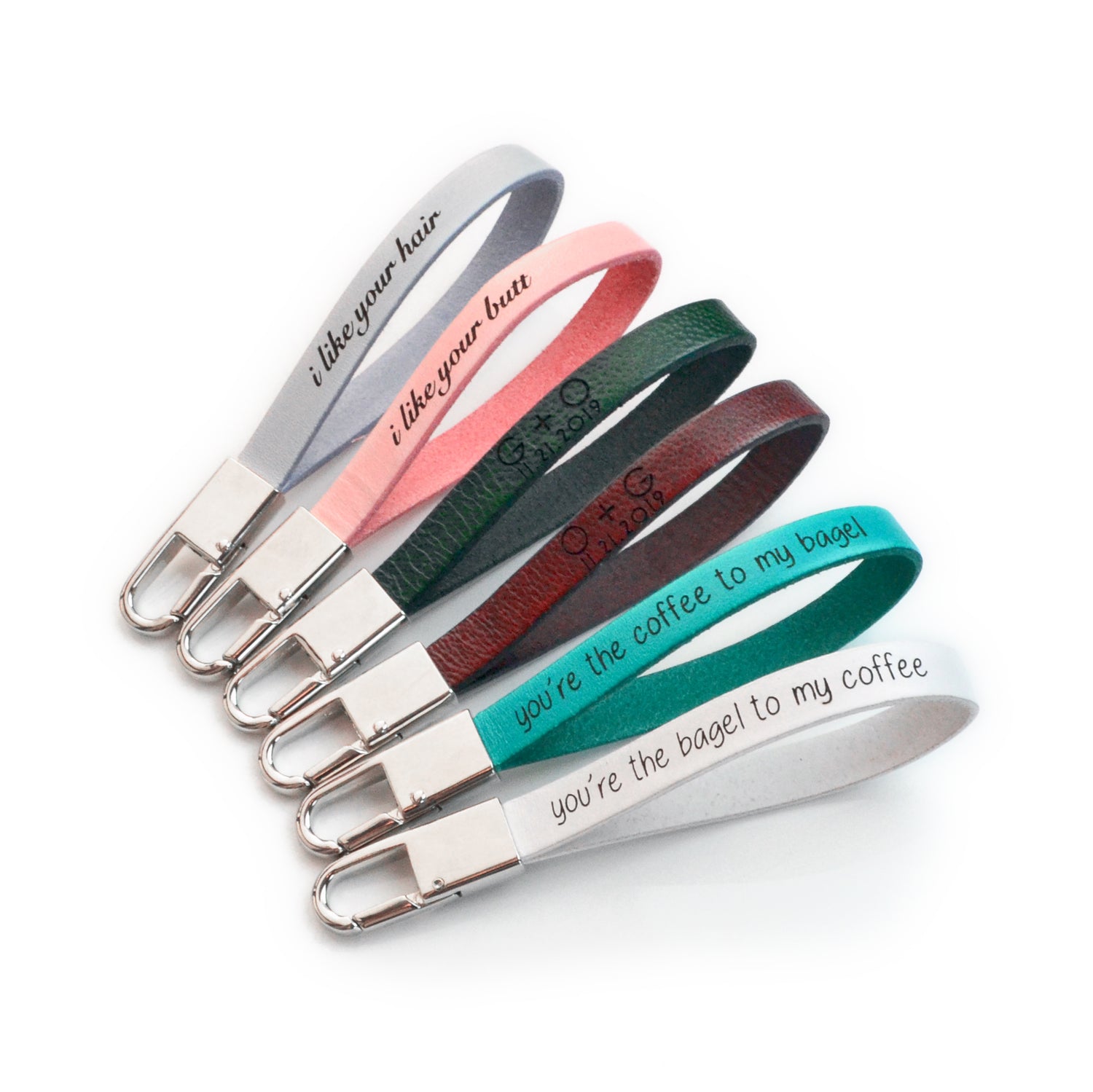 Personalized Leather or Cork Loop Keychain Clip – Danique Jewelry