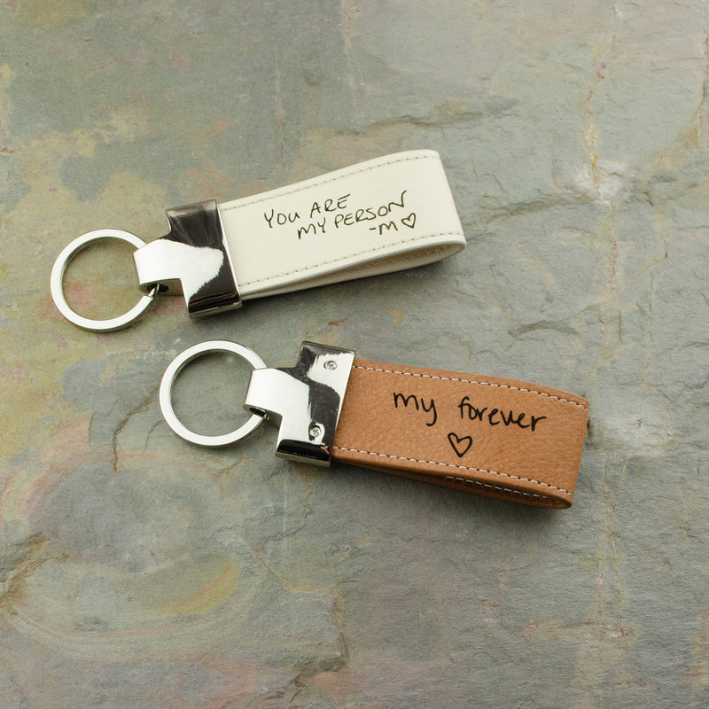 Personalized Large Leather Keychain Loops | Custom Engraved Keychain ...