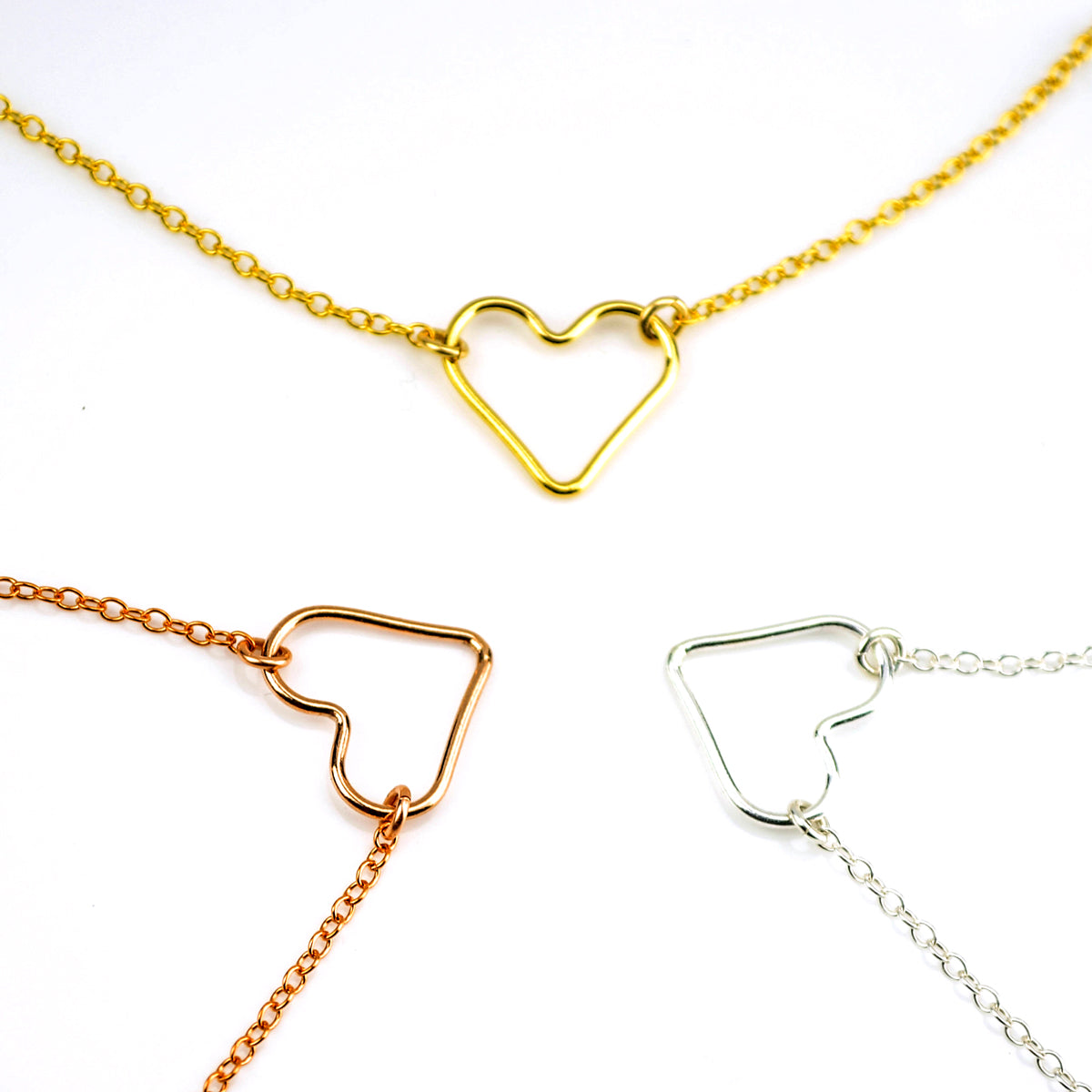 Simple Open Heart Chain Necklace - Danique Jewelry