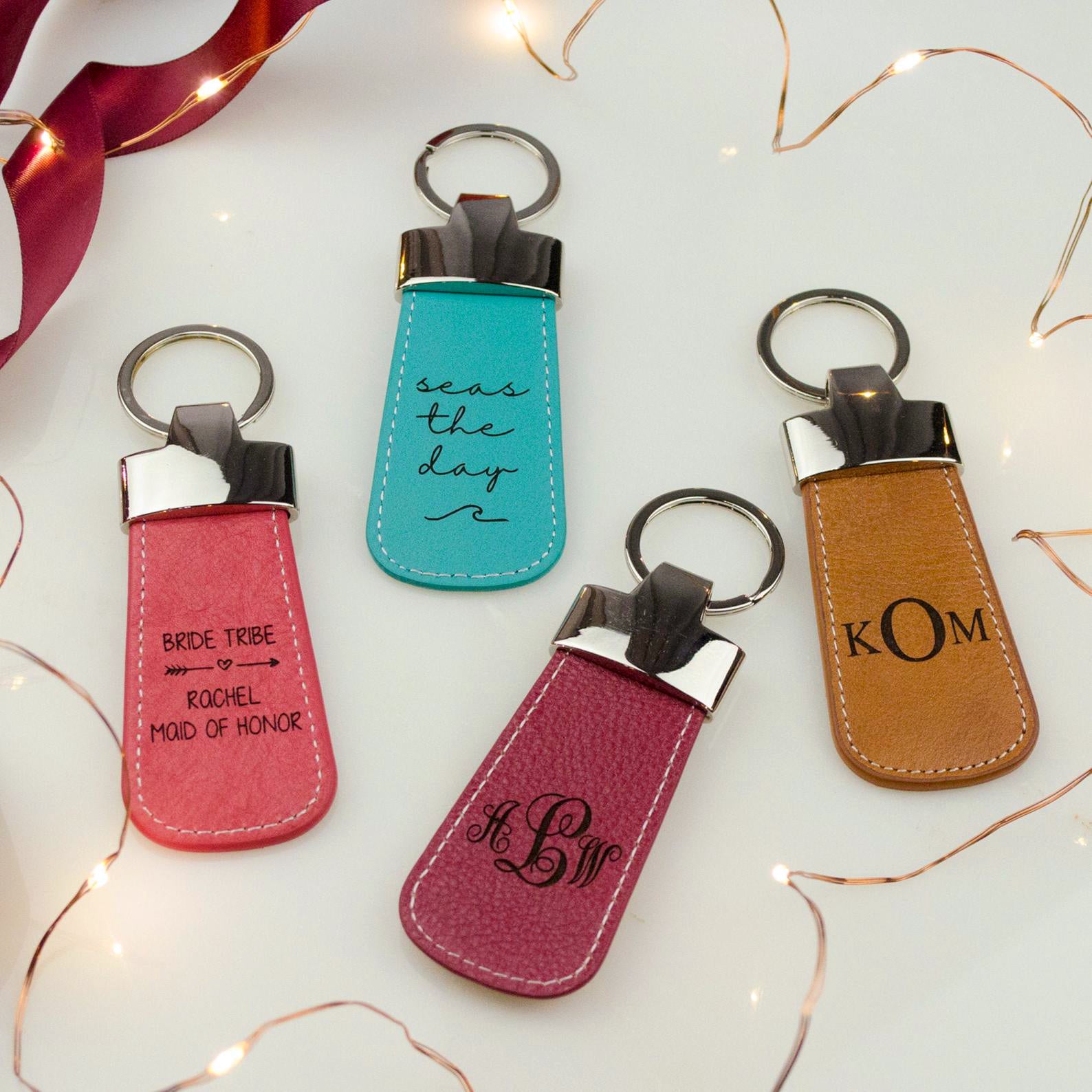 Personalized Paddle Leather Keychain - Danique Jewelry
